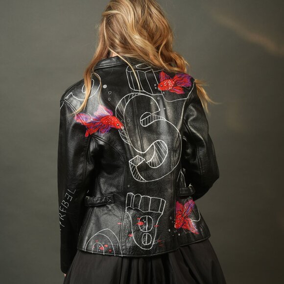 SPARK + REBEL | Jackets & Coats | Vintage Leather Jacket Aquatica Spark ...